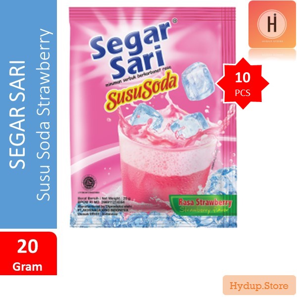Jual Segar Sari Serbuk Susu Soda Strawberry Renceng isi 10 Kemasan 20 ...
