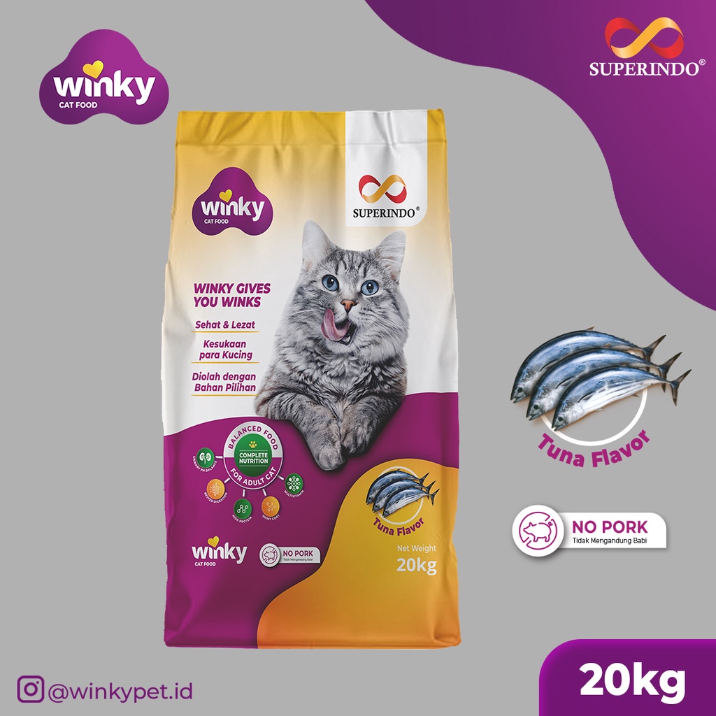 Jual Winky Cat Food Adult Tuna 20 Kg | Shopee Indonesia