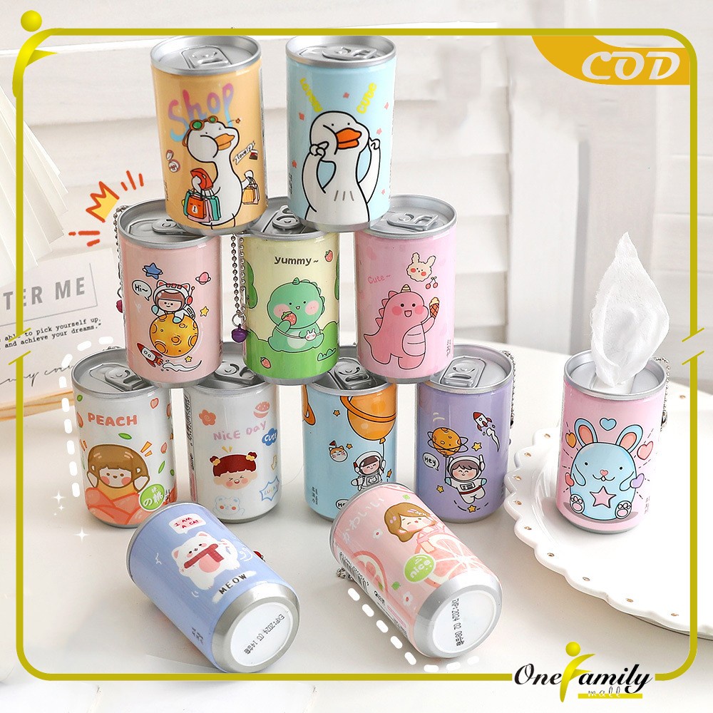Jual ONE-C792 Tissue Basah Kaleng Mini Korea Karakter Lucu Isi 30 ...