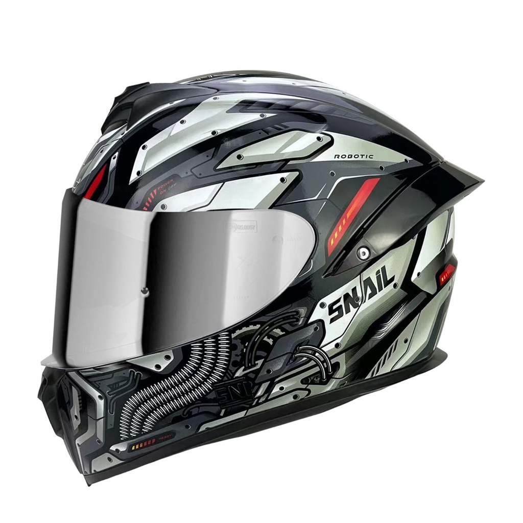 Jual HELM SNAIL FFS2 ROBOTIC GREY GLOSSY | Shopee Indonesia