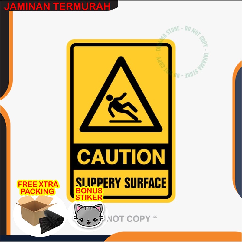 Jual Grosir RAMBU SIGNAGE CAUTION SLIPPERY SURFACE 20 x 30 cm PLAT ...