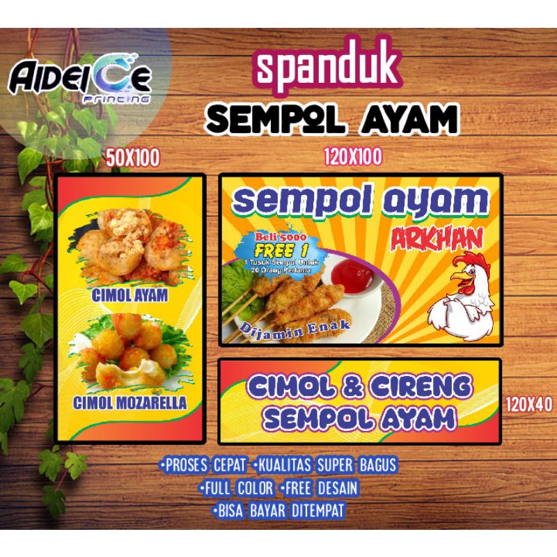 Jual [COD] cetak spanduk/banner sempol ayam free desain | Shopee Indonesia