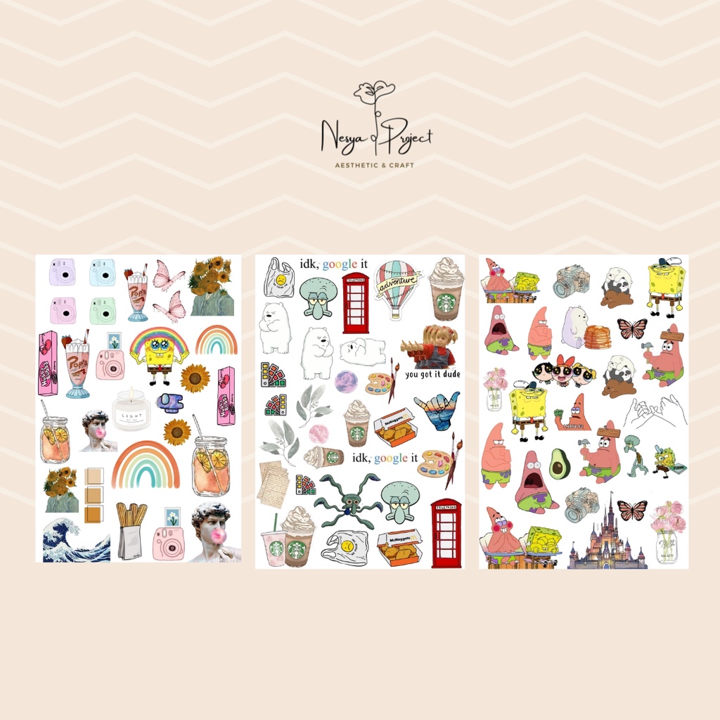 Jual Spongebob Sticker Pack Doff | Journal Sticker | Tumblr Sticker ...
