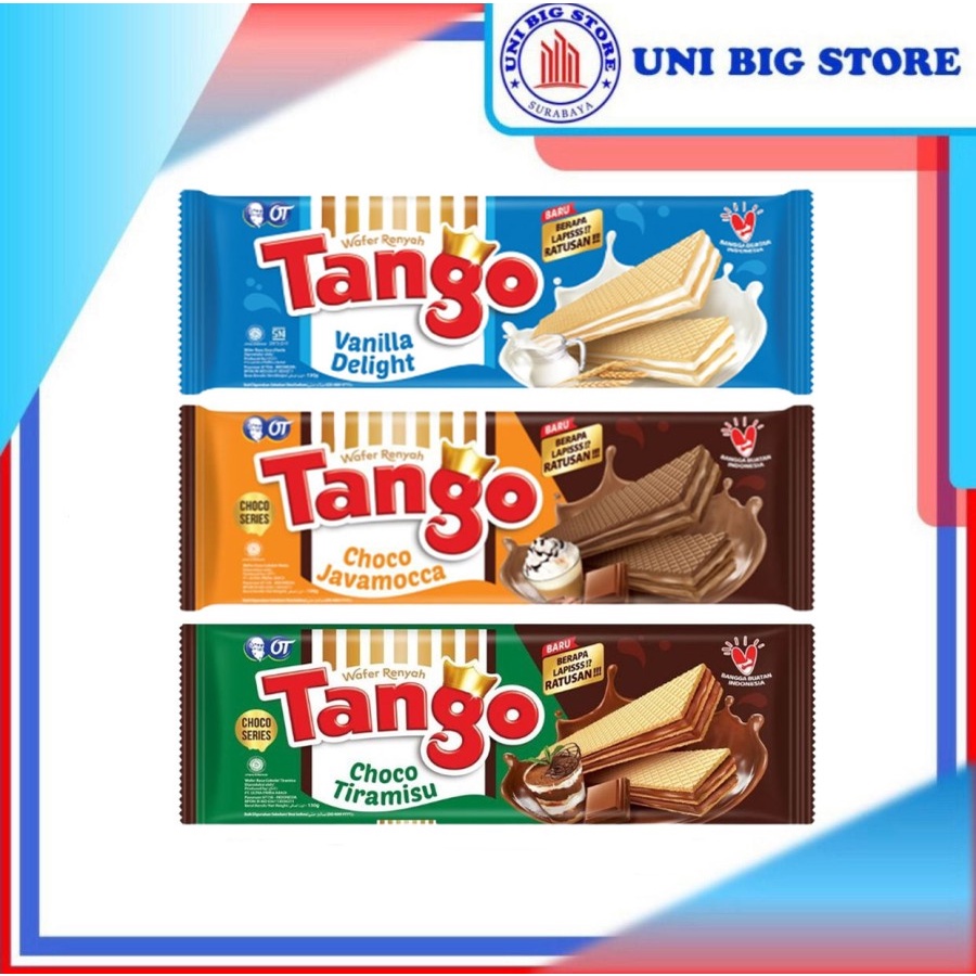 Jual Tango Wafer 130 gram Choco Tiramisu Vanilla Java Mocca Coklat ...