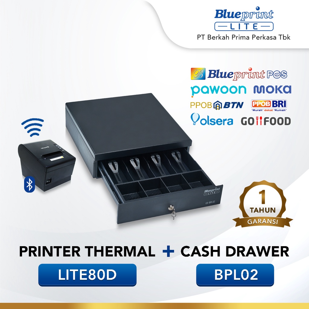 Jual Paket Alat Kasir BLUEPRINT Printer Thermal LITE80D + Cash Drawer ...