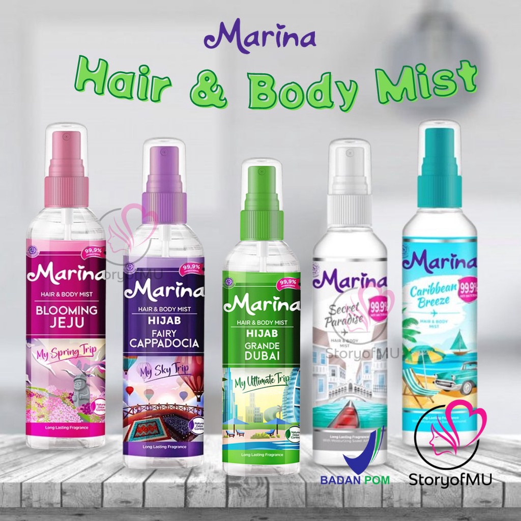 Jual MARINA Hair & Body Mist Cologne 100ml Carribean Breeze Secret ...
