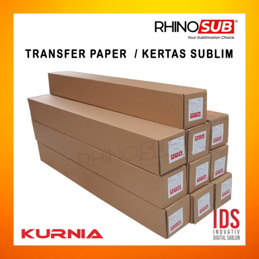 Jual Rhino Kertas Sublim Roll Premium Ukuran 127 cm x 100 meter (85 GSM ...