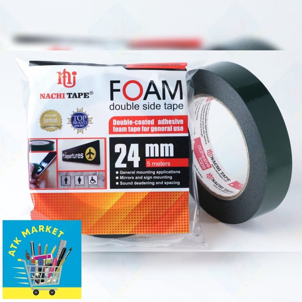 Jual Double Tape Foam / Isolasi Bolak Balik / Perekat Bolak Balik Spon Nachi 24mm 1 inch ...