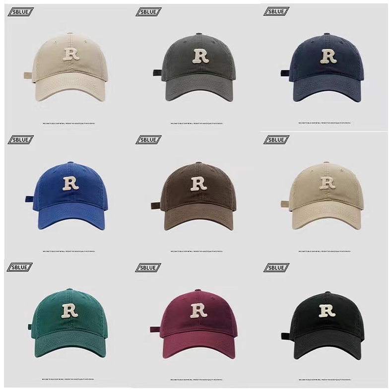 Jual M004 Topi Baru Bordir Huruf R Topi Baseball Topi Casual Topi ...