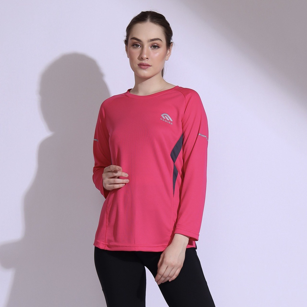 Jual MANIAK Baju Lengan Panjang Olahraga Wanita Nyerap Keringat Gym Running Yoga Senam Zumba ...