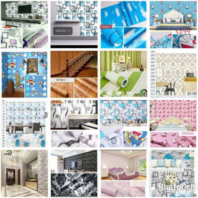 Jual wallpaper sticker dinding/stiker dinding 9 meter S/D 10 meter ...