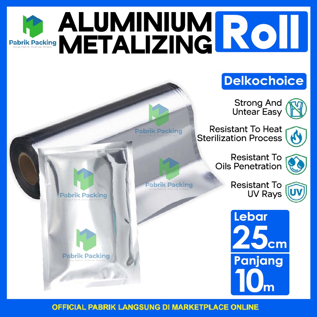 Jual Plastik kemasan 25 cm aluminium foil roll metalizing kemasan ...