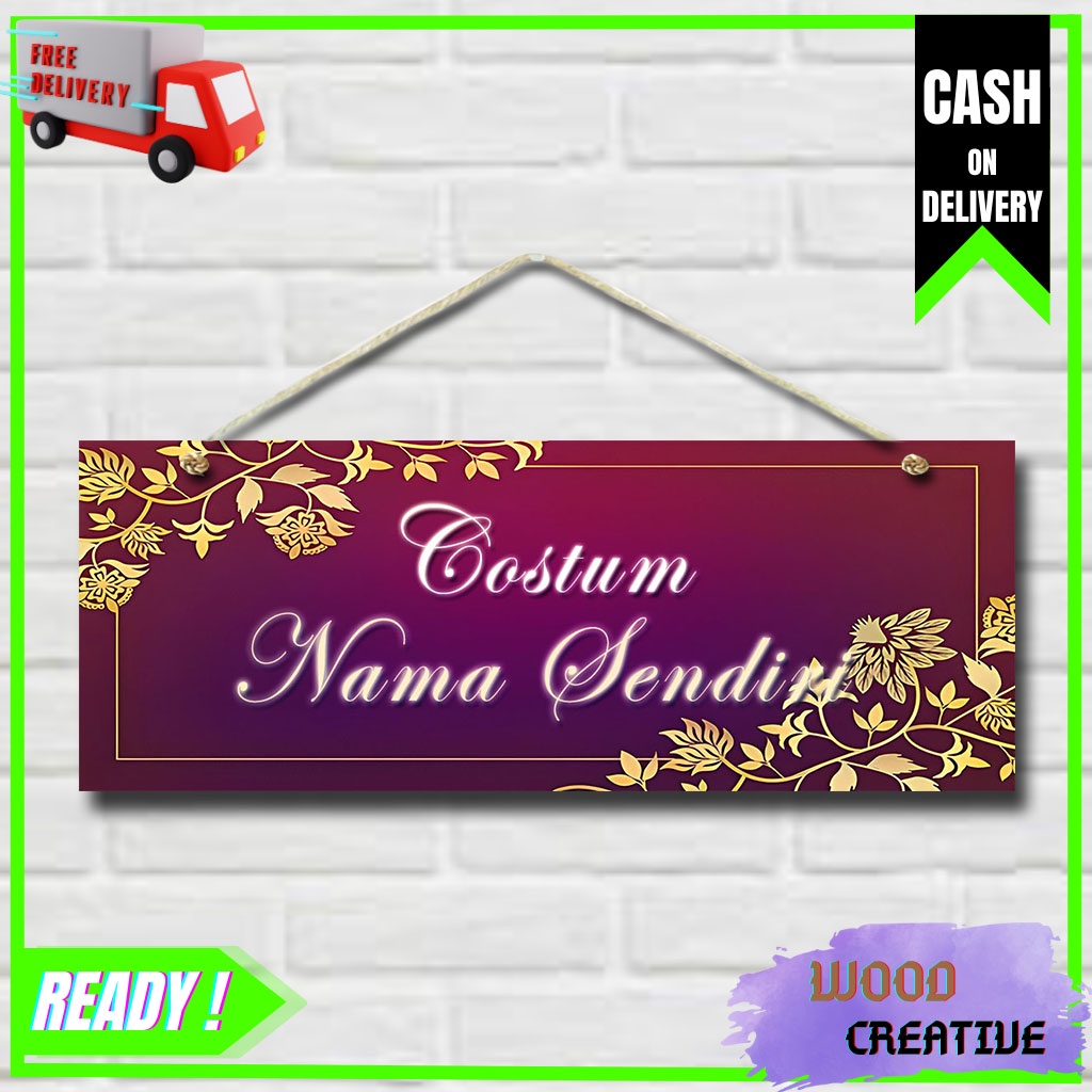 Jual pajangan custom papan nama ruangan nomor rumah tulisan Request ...
