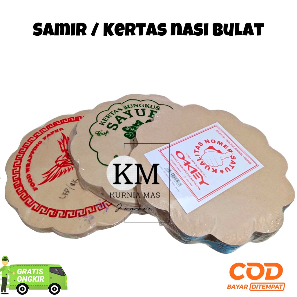 Jual Kertas Nasi Bunga Samir Kertas Nasi Coklat Bulat Alas Piring Lauk ...