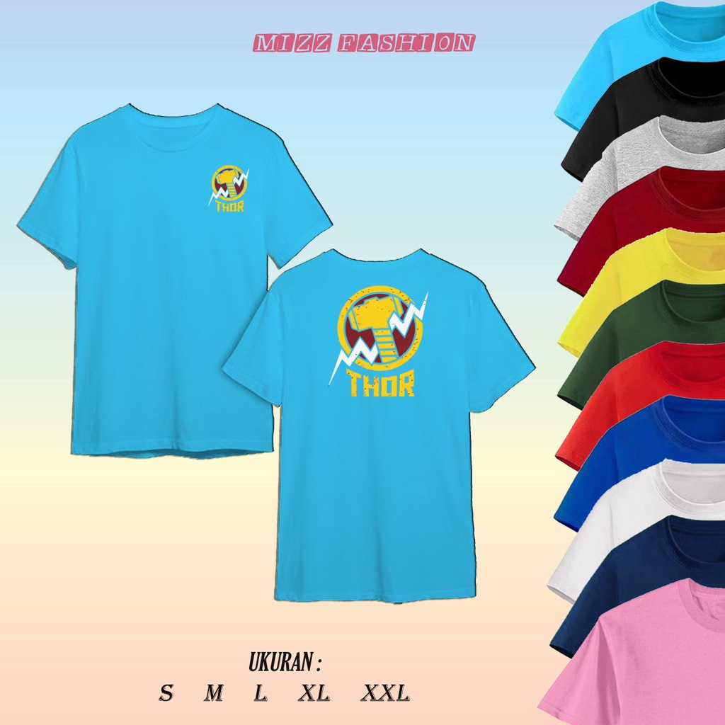Jual D017 Kaos LOGO THOR THE MIGHTY MARVEL COMICS / Tshirt Marvel ...