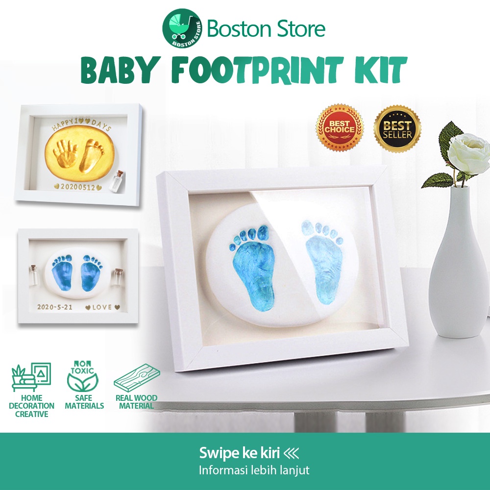 Jual Bostonstore Set Cetakan Baby Foot Print Bingkai Foto Kaki Tangan ...