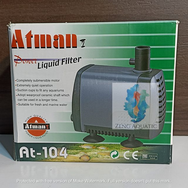 Jual Atman AT-104 Power Liquid Filter Aquarium Submersible Pump 38 Watt ...