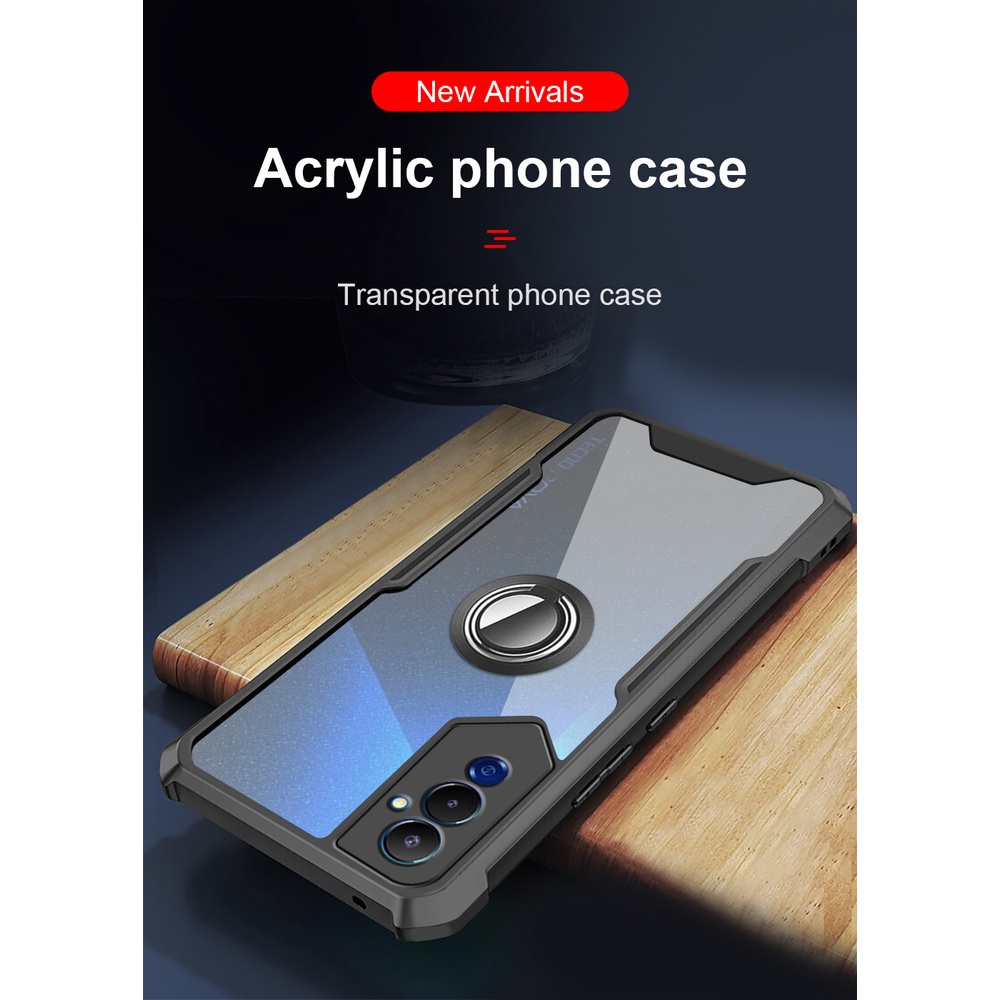 Jual Case Tecno Pova NEO 2 Ring Standing Transparan CLEAR Armor Bening ...