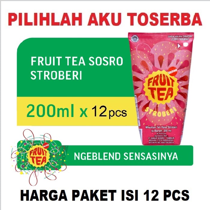 Jual Fruit Tea Sosro STRAWBERRY Genggam 200 ml - ( HARGA 12 pcs ...