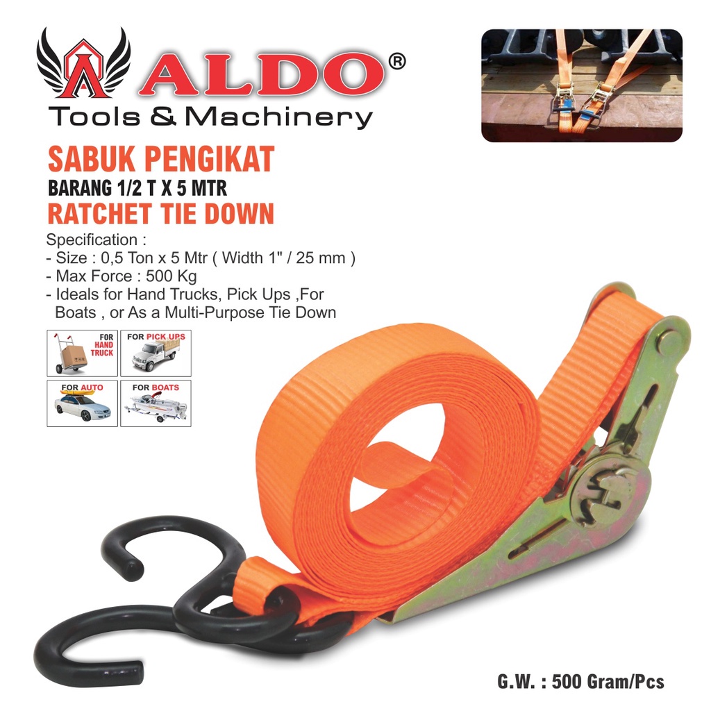Jual TALI PENGIKAT BARANG / SABUK PENGIKAT BARANG 1/2 X 5 MTR ALDO ...