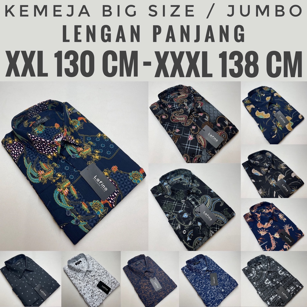 Jual LAFINO - 2XL(XXL)- 3XL(XXXL)- 4XL(XXXXL) KEMEJA LENGAN PANJANG JUMBO BIGSIZE PRIA CORAK ...