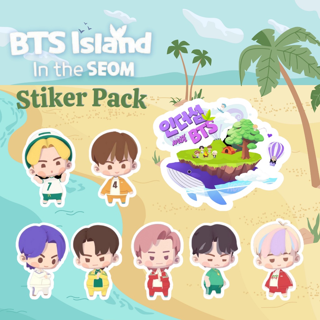 Jual Stiker bts in the seom / sticker bts chibi aesthetic hp handphone ...