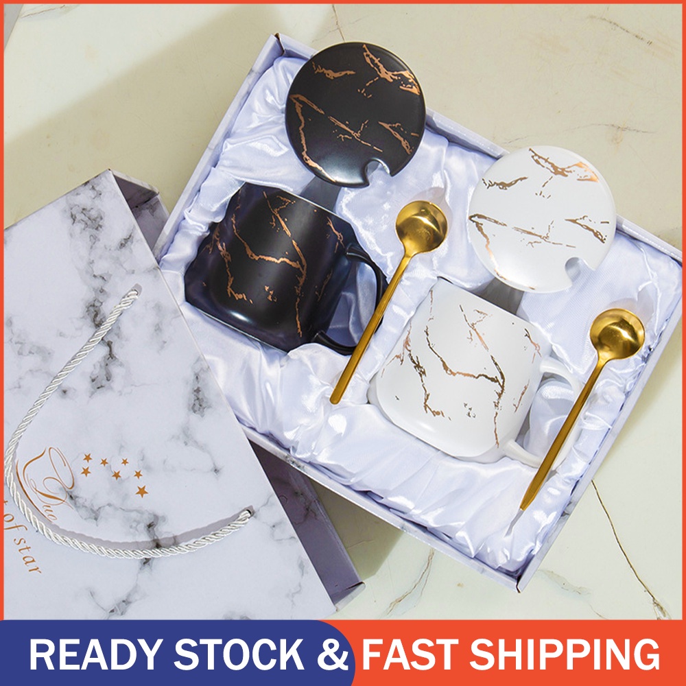 Jual (HAMPERS) AVELINE Marble glass couple / Canada Marble Mug Gift Box ...