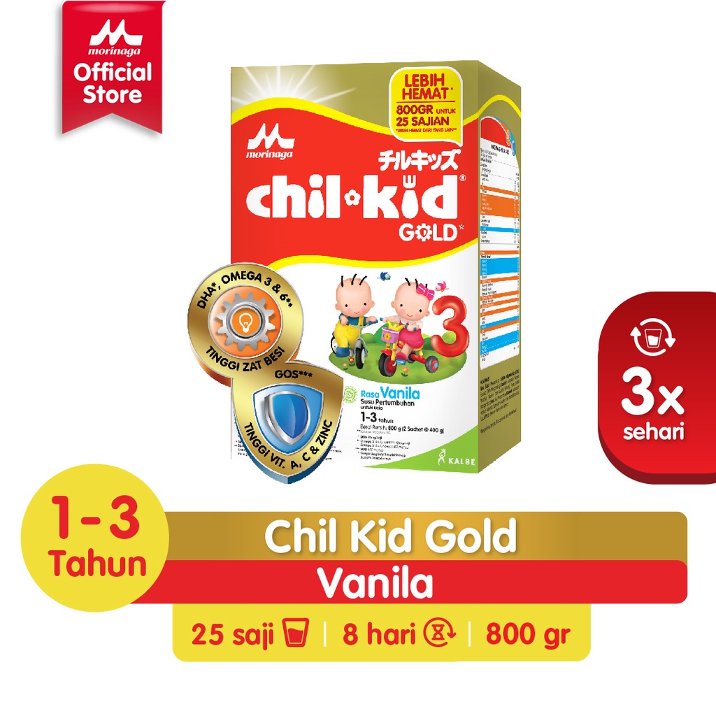 Jual Morinaga Chil Kid Gold Vanila 800g Susu Formula Pertumbuhan Anak ...