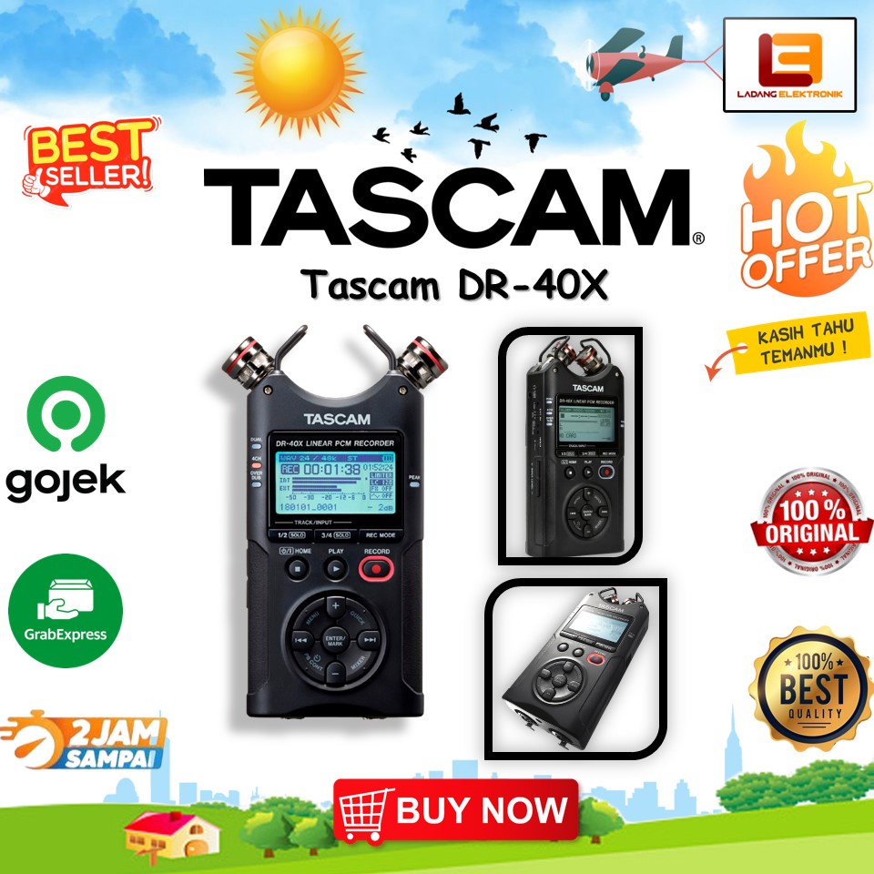 Jual Tascam DR-40X DR40 X Portable Audio Recorder 4-Track GARANSI RESMI ...