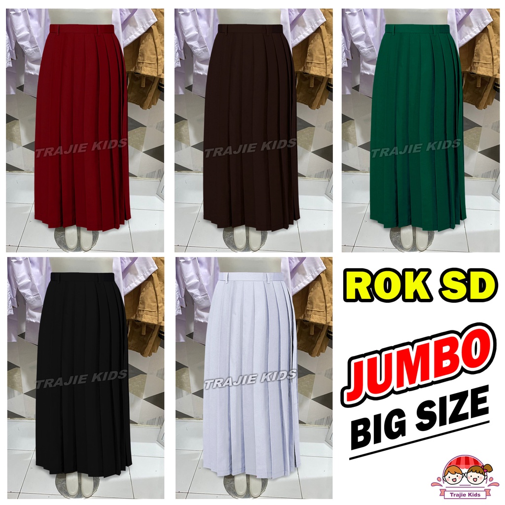 Jual Rok Sekolah Jumbo Rempel Panjang Sd/ Smp/Sma Seragam Sekolah | Shopee Indonesia