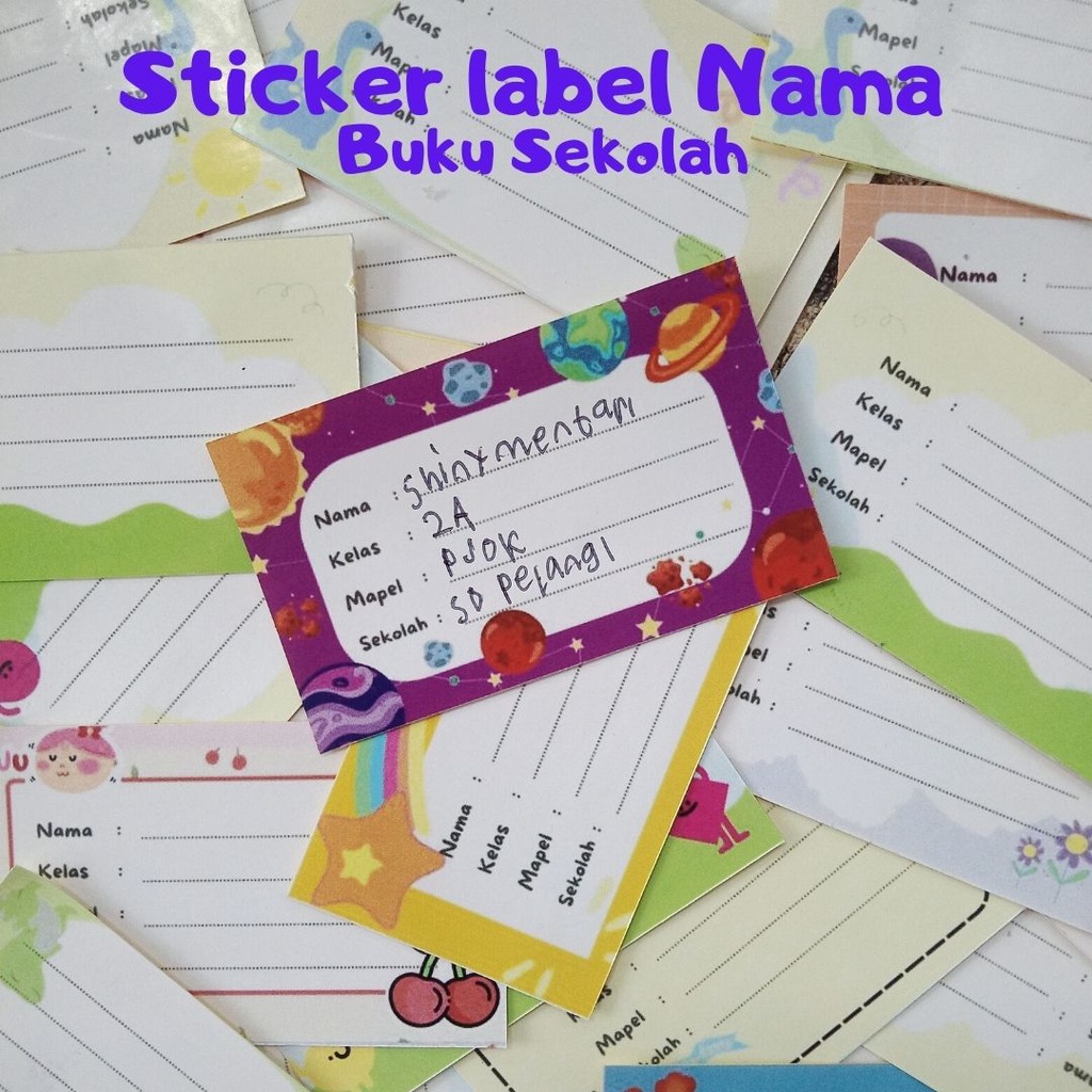 Jual Label sticker buku pelajaran sekolah untuk anak TK SD SMP SMA ...