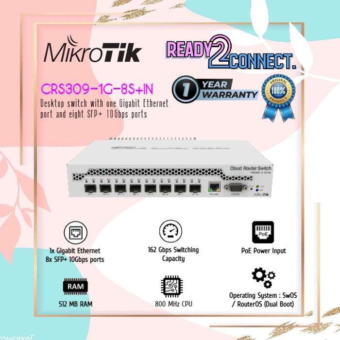 Jual Mikrotik CRS309-1G-8S+IN Cloud Router Switch 1 Gigabit + 8 SFP+ ...