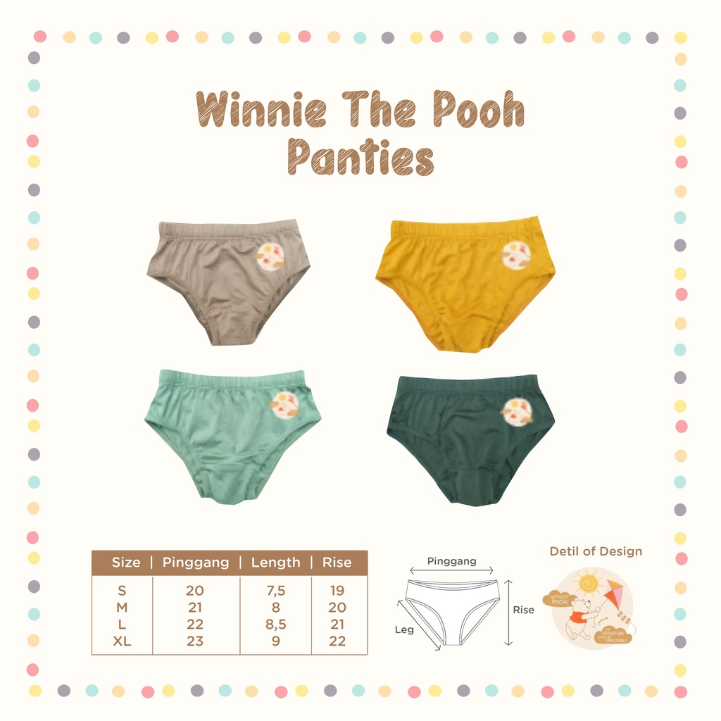 Jual Luzy Disney Winnie The Pooh Panties Made From TENCEL™ Modal fibers ...