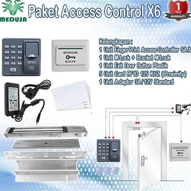 Jual Paket Access Control Fingerprint Door Lock X6 ZKTeco Adaptor 12V _5A | Shopee Indonesia