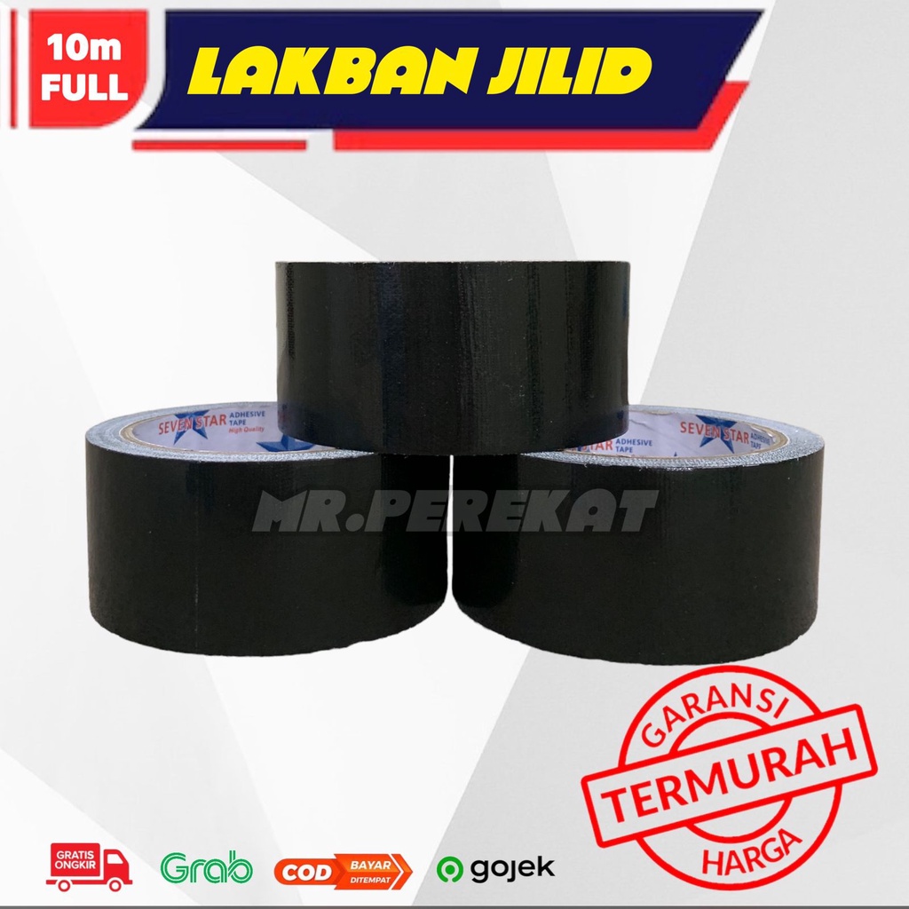 Jual Lakban Jilid Hitam 12 meter - Cloth Tape Lakban Jilid Hitam ...