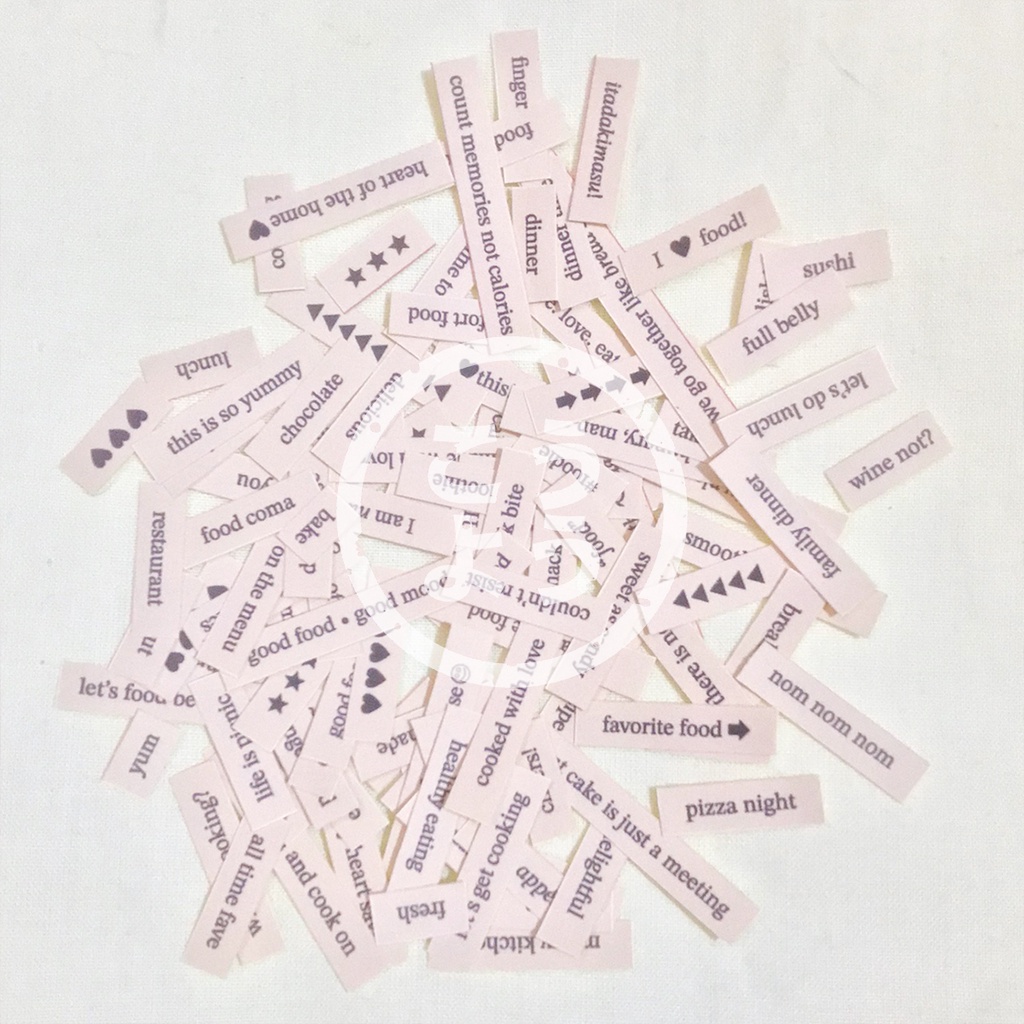 Jual 90+ pcs Words Food Sticker/Stiker Kata-Kata untuk Jurnal ...