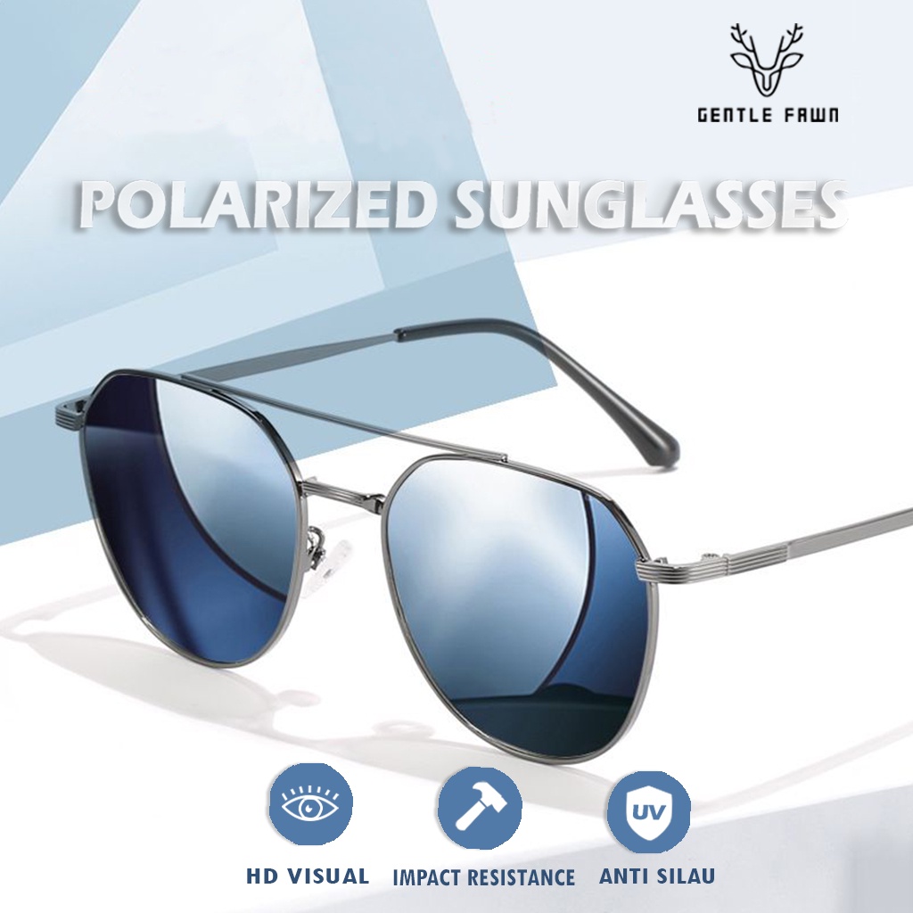 Jual Kacamata Sunglasses Polarized Hitam Model Aviator Alumunium ...