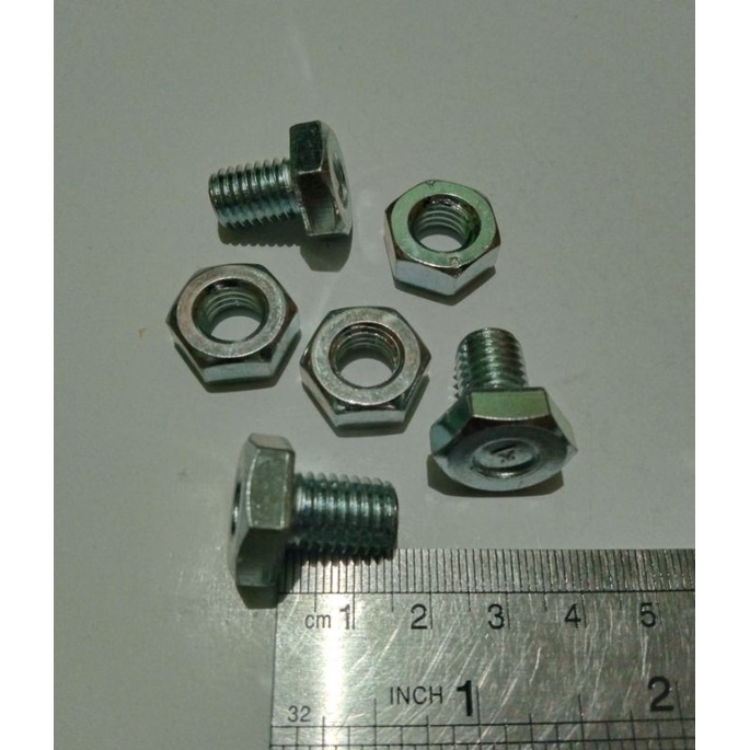 Jual BAUT MUR PUTIH BMP M10 X 15 MM GALVANIS ( KUNCI 17 ) | Shopee Indonesia