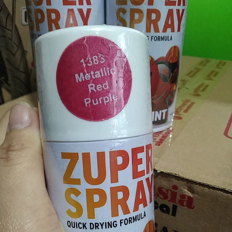 Jual cat semprot pilok pilox zuper spray metallic red purple 1383 150cc pink metallic merah ...