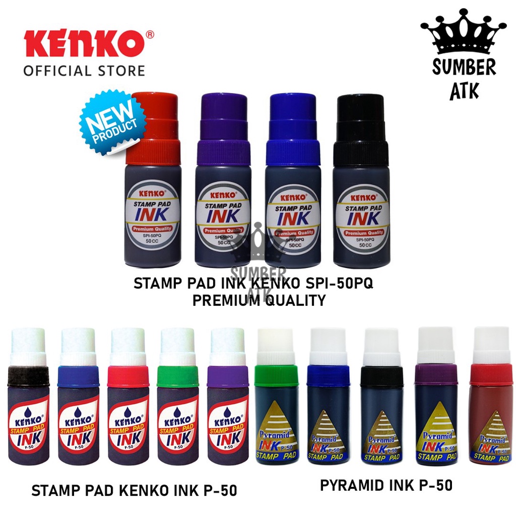 Jual Tinta Stempel Pyramid / KENKO Stamp Pad Ink 50 cc / Refill Stamp ...