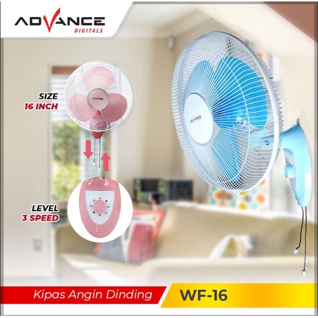 Jual KIPAS ANGIN DINDING ADVANCE WALL FAN-16 INCH/HS-1606 | Shopee ...