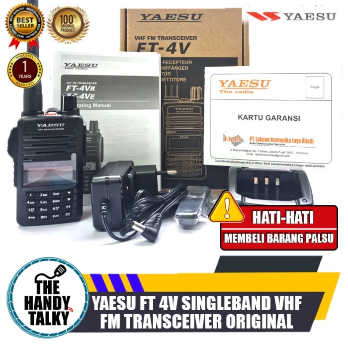 Jual YAESU FT 4V FT4V FT-4V VHF 136-174 Mhz HT YAESU ORIGINAL GARANSI ...
