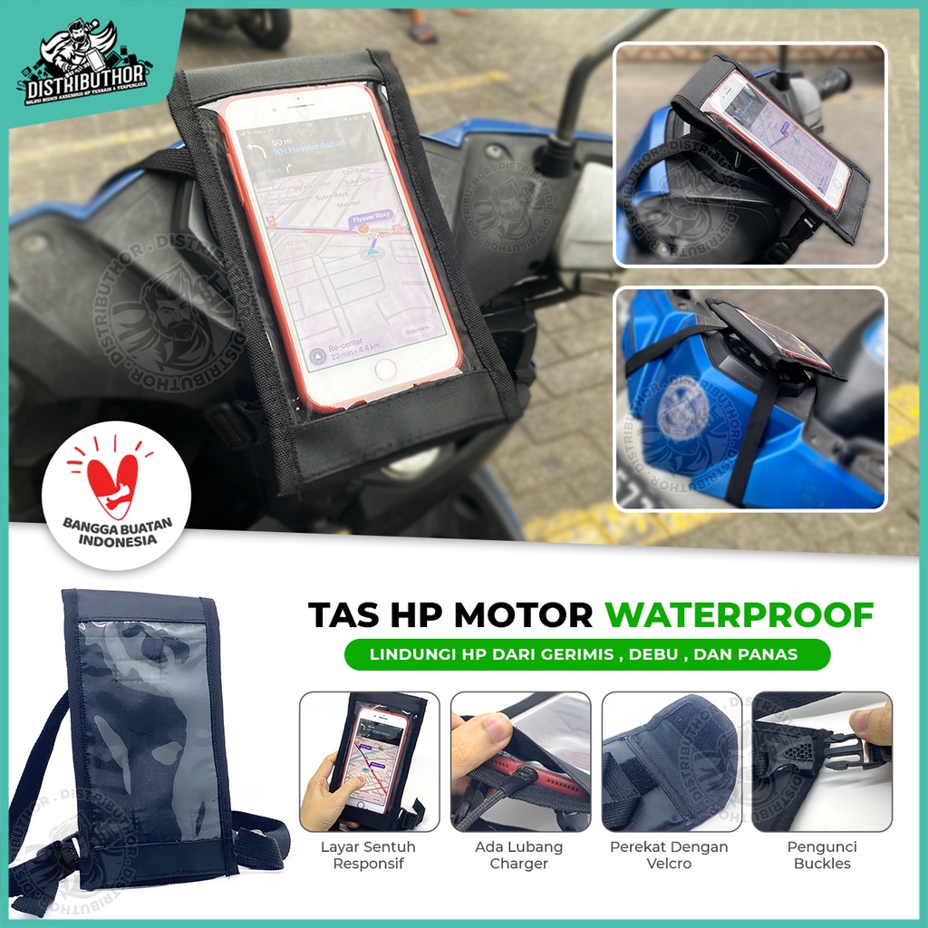 Jual Holder Hp Motor Tas Waterproof Handphone Di Stang Sarung Pelindung Ponsel Hape Untuk Ojol ...