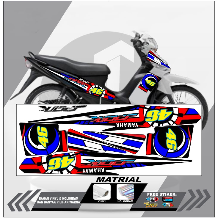 Jual Stiker Sticker Lis Les Striping Variasi Modif Yamaha Vega ZR 2009 ...