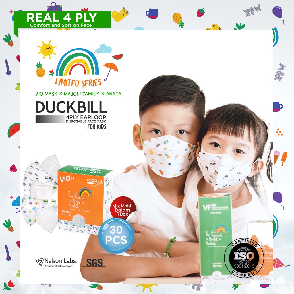 Jual Vio Duckbill 30’S Mask 4Ply Earloop Kids X Majoli limited edition ...