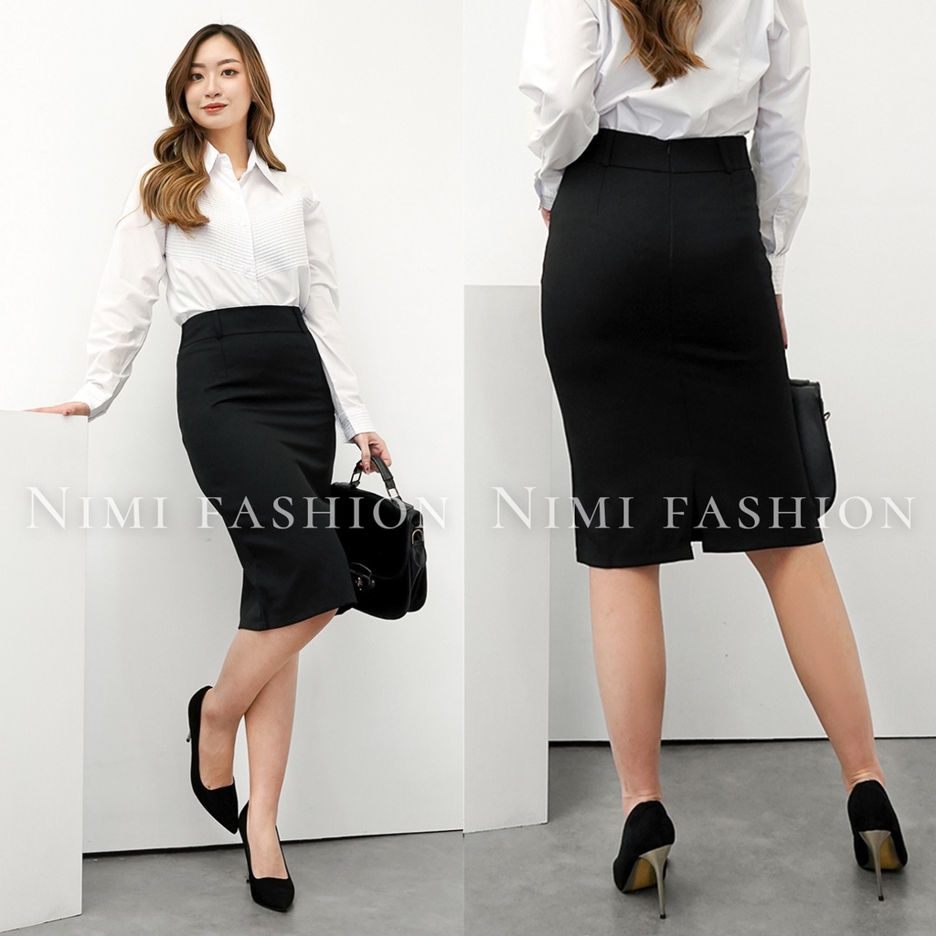 Jual NIMI - Rok Kerja Pendek Wanita Span 3/4 Bahan Formal Kantor Rok ...