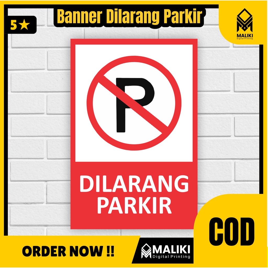 Jual banner dilarang parkir UK 40cm x 60cm murah siap pakai | Shopee ...