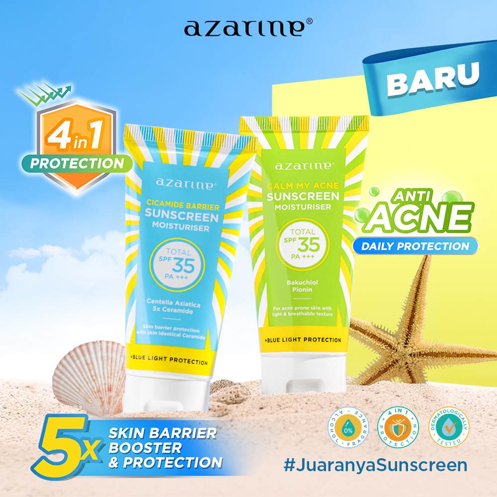 Jual Azarine Sunscreen Moisturiser SPF 35 PA +++ Series | Shopee Indonesia