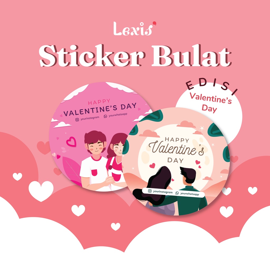 Jual Sticker VINYL/CHROMO Bulat Edisi Valentine Cinta Hari Kasih Sayang ...