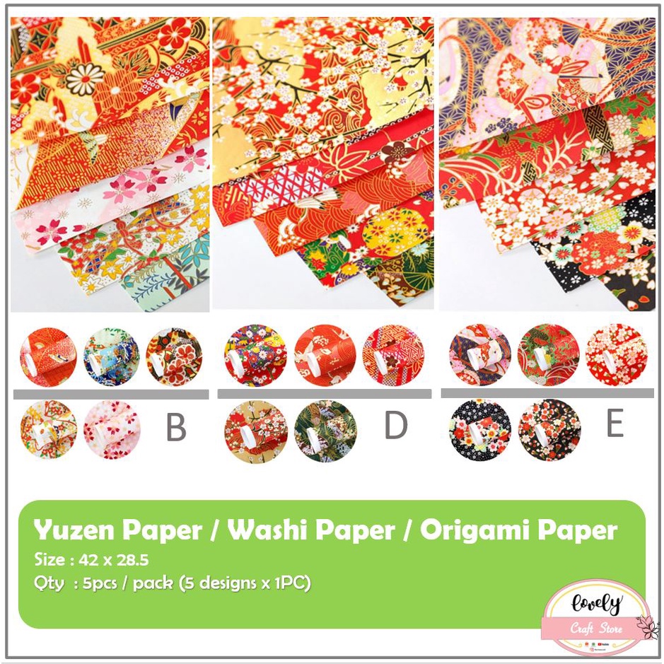 Jual LovelyCraftStore | A3size 42x29cm 5pcs kertas origami jepang ...